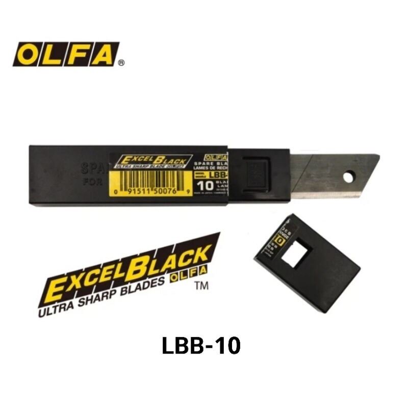OLFA ใบมีดคัตเตอร์ 45° สีดำ ASBB-10 (9 มม.) และ รุ่น LBB-10 (18 มม.) กันสนิมและคมมาก หลอด ...