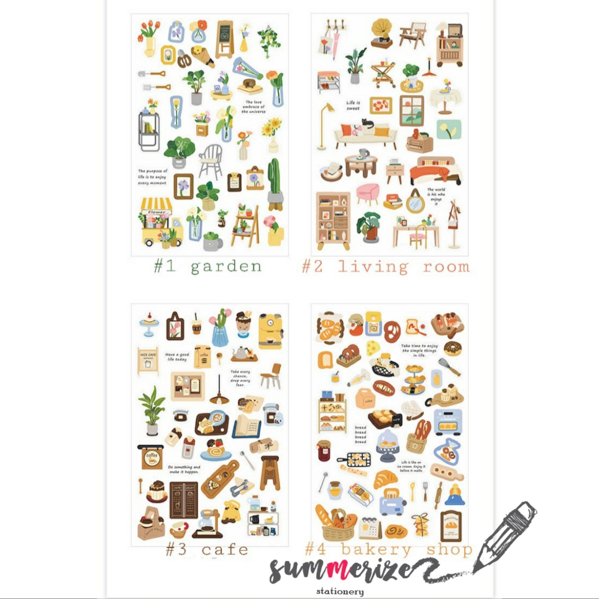 Sticker lifestyle collection diy สติ๊กเกอร์ตกแต่งน่ารักๆ ไว้ตกแต่งสมุด ...