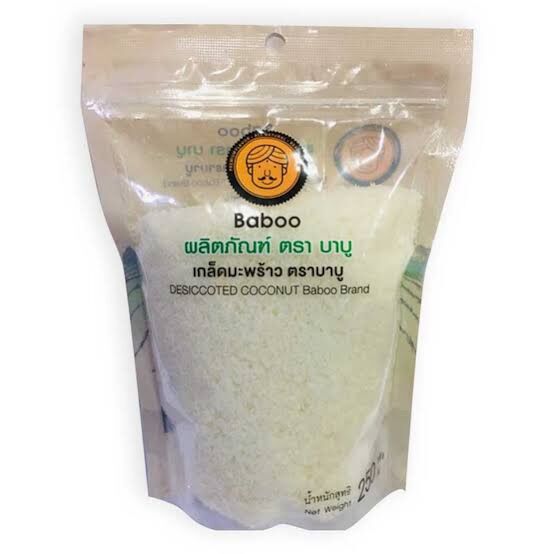 เกล็ดมะพร้าว ออร์แกนิค ตราบาบู (Desiccoted Coconut Baboo Brand) 250 g ...