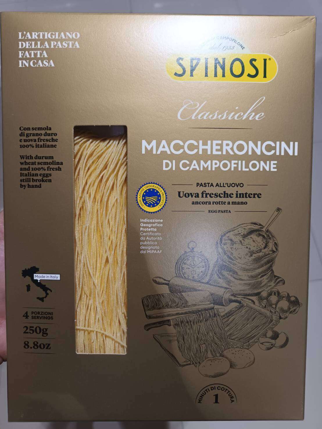 Spinosi Classiche Maccheroncini 250g.คลาสสิค แมคเคอรอนชนี่ เส้นพาสต้า ...