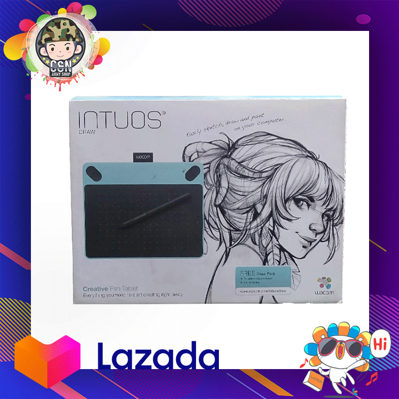 WACOM (กระดานกราฟิก) INTUOS DRAW PEN SMALL (MINT BLUE) มือสองสภาพดีมากๆครับ | Lazada.co.th