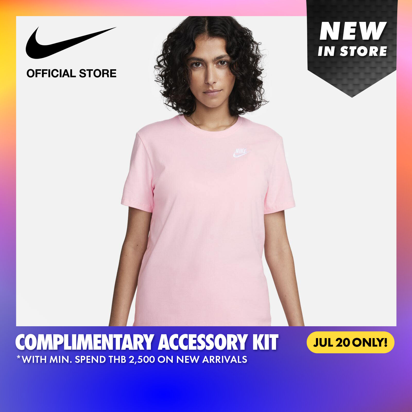 Nike Womens Sportswear Club Essentials Tee - Soft Pink - Nike - ThaiPick