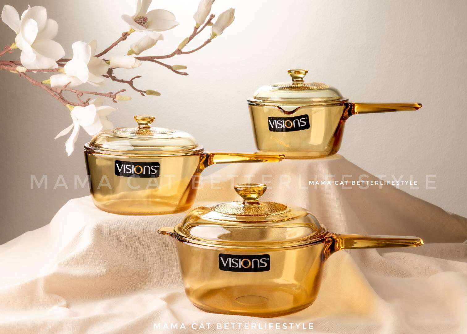 VISIONS VS300 pot set / ชุดหม้อวิชั่นส์มีด้าม VS300 จำนวน 6 ชิ้น - MixASale