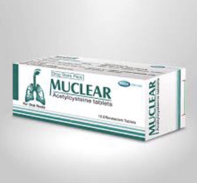 Acetylcysteine600mg Muclear ละลายเสมหะ บรรจุ10เม็ด พร้อมส่ง ...