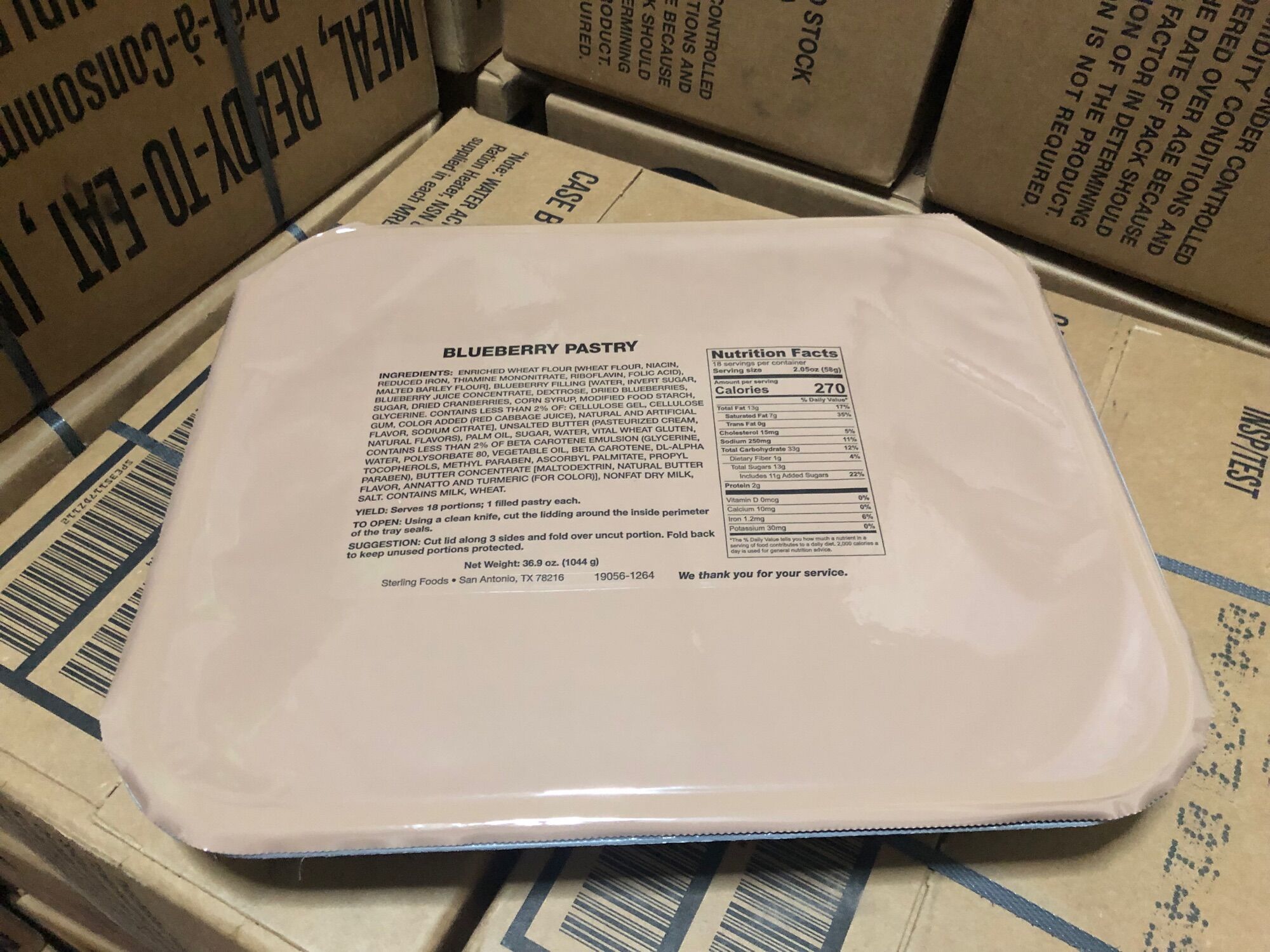 Military MRE Tray Pack, Blueberry Pastry, Ready to Eat อาหารพร้อมทาน ...