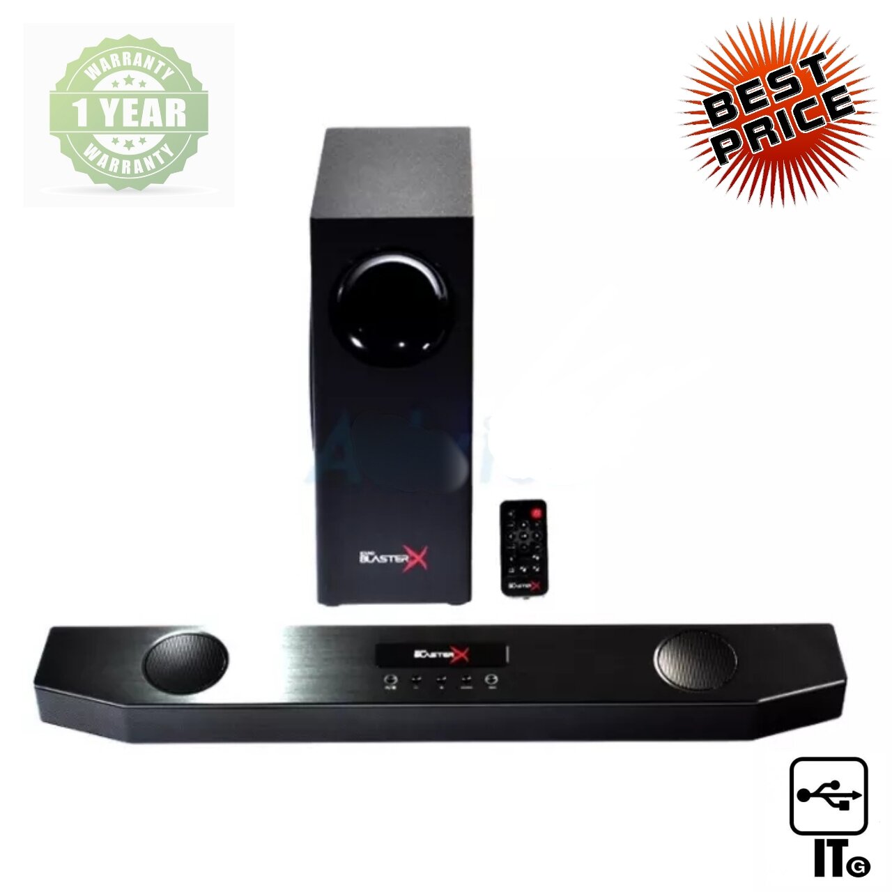 (1.1) CREATIVE SOUND BAR-SUB WOOFER KATANA RGB ประกัน 1Y ลำโพงไร้สาย ...