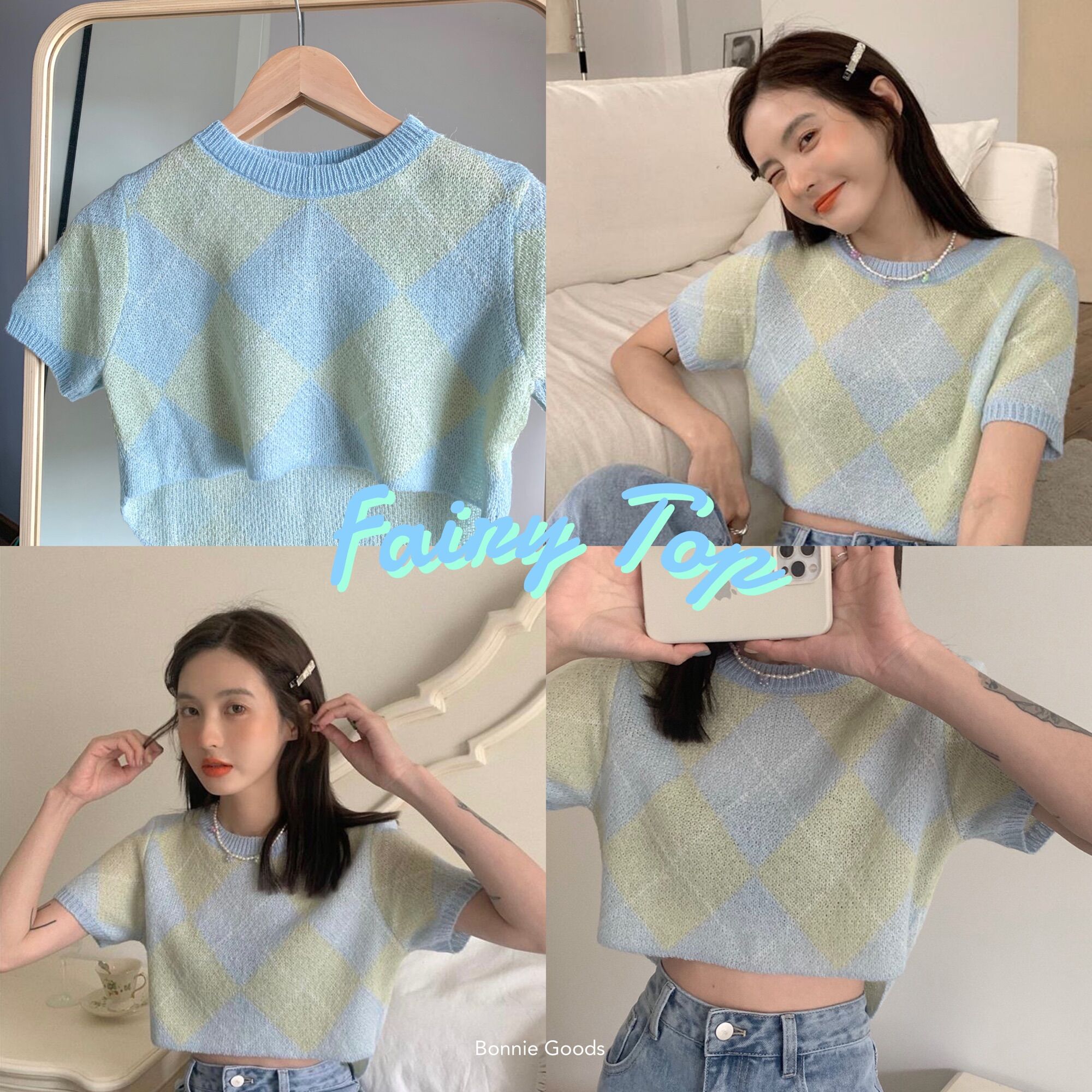 Bonnie Goods Fairy Topเสื้อครอปไหมพรม🧚🏻‍♀️ | Lazada.co.th