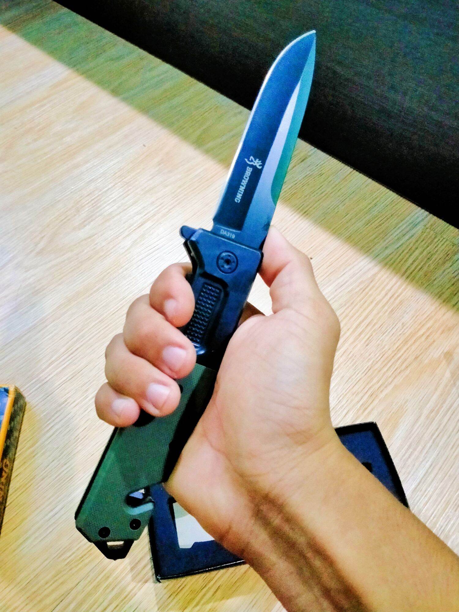 มีดพับขนาดใหญ่ Browning DA 319 มีที่ตัดเชือก และหมุดทุบกระจก | Lazada.co.th