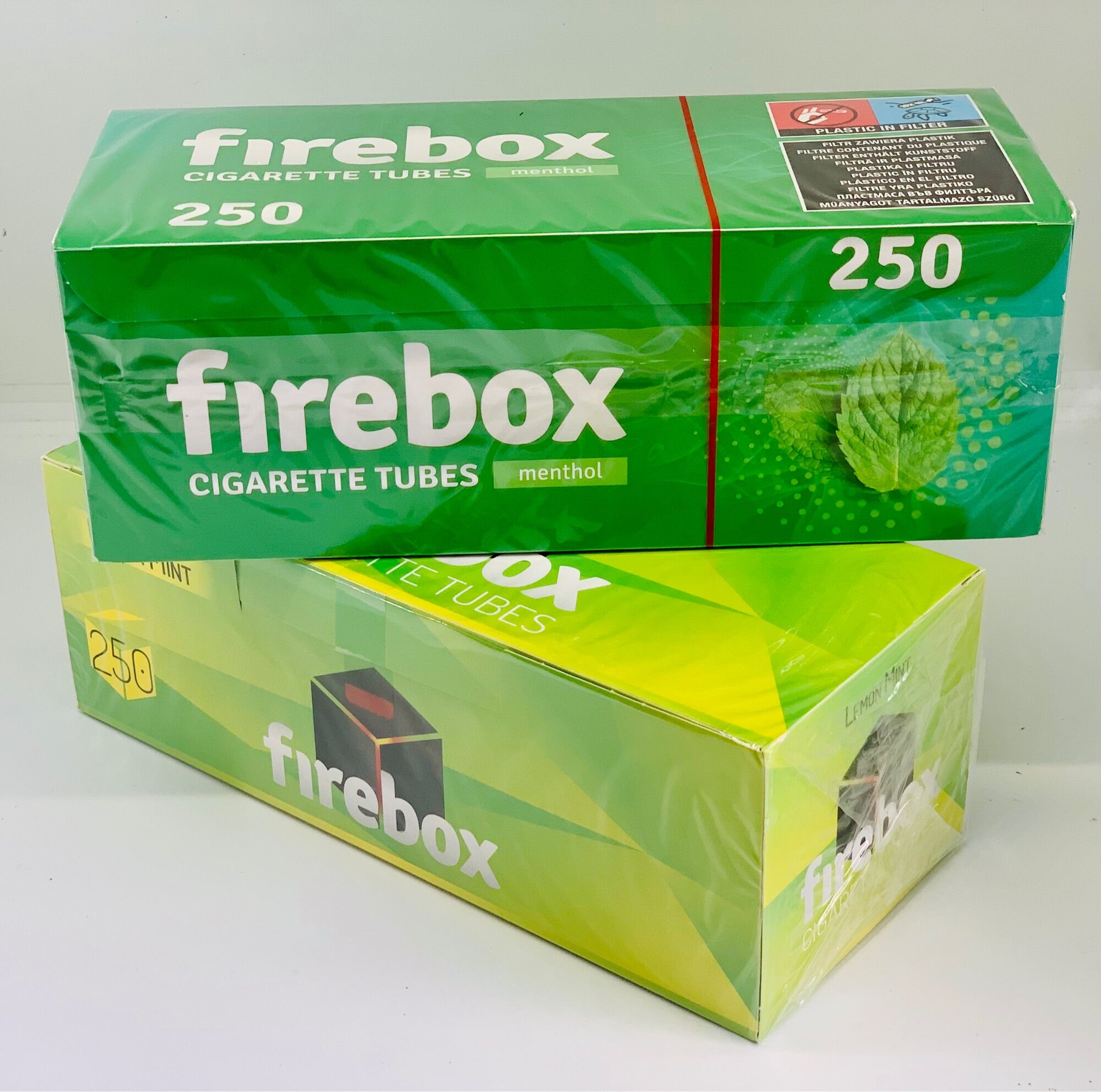Firebox 2 กล่อง หลอดเปล่า รุ่นเย็นเมนทอล + ร้อนมะนาวมิ้น รวม 500 ชิ้น ...