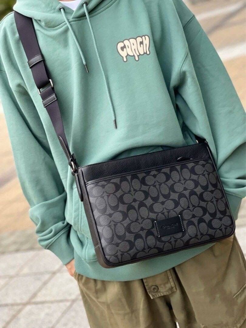 Coach CH078 District Crossbody In Signature Canvas Signature coated ...