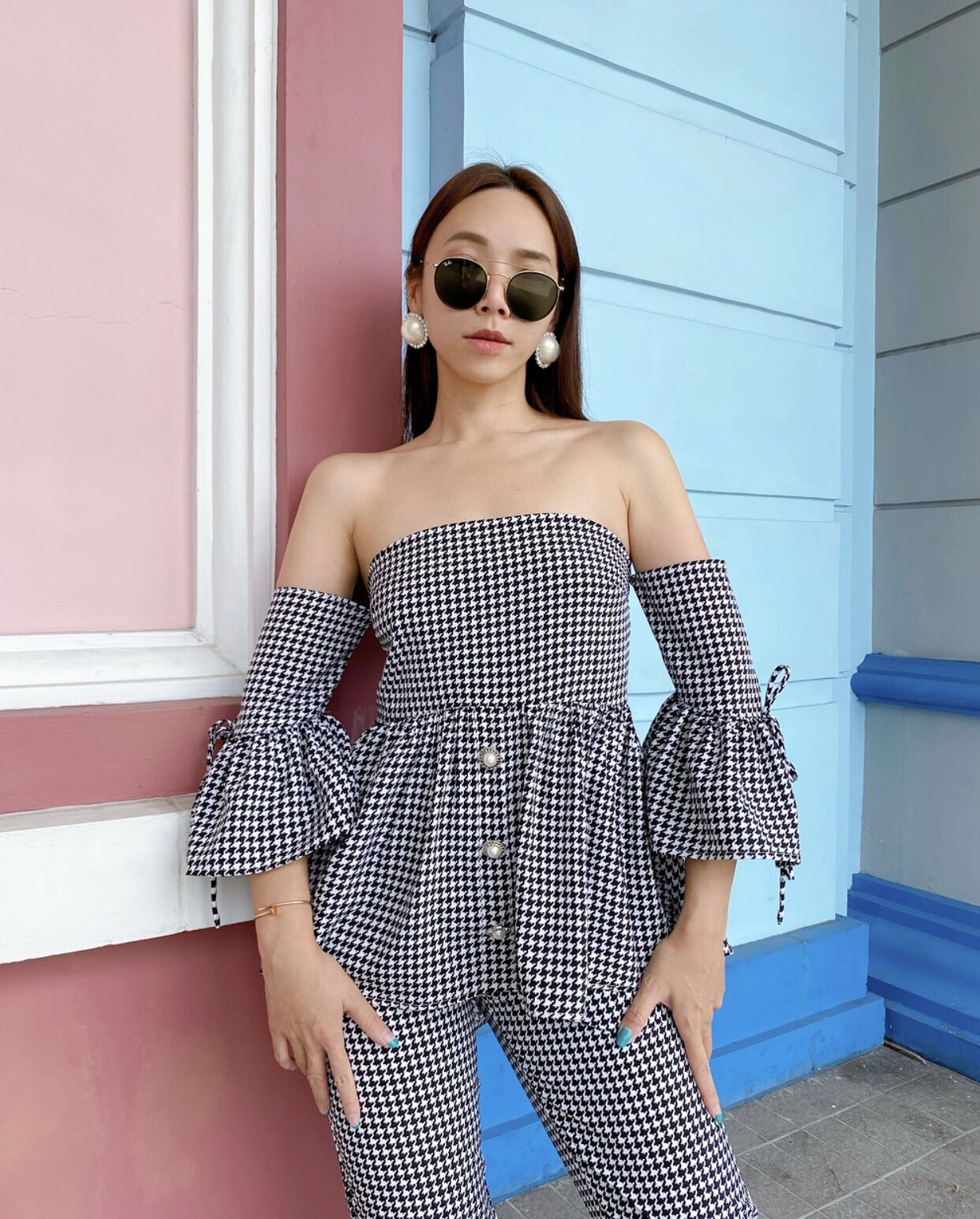 { HOLIC.AHOLIC } HOLIC015 / PERFECT HOUNDSTOOTHS PRINT SET พร้อมส่ง - HOLIC.AHOLIC - ThaiPick