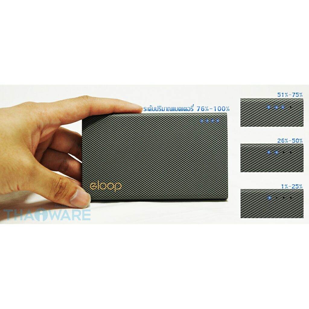 Eloop E12 ของแท้100 (ไม่แท้ยินดีคืนเงิน)11000mah แบตเตอรี่สำรอง คุณภาพสูง Power Bank Eloop ...