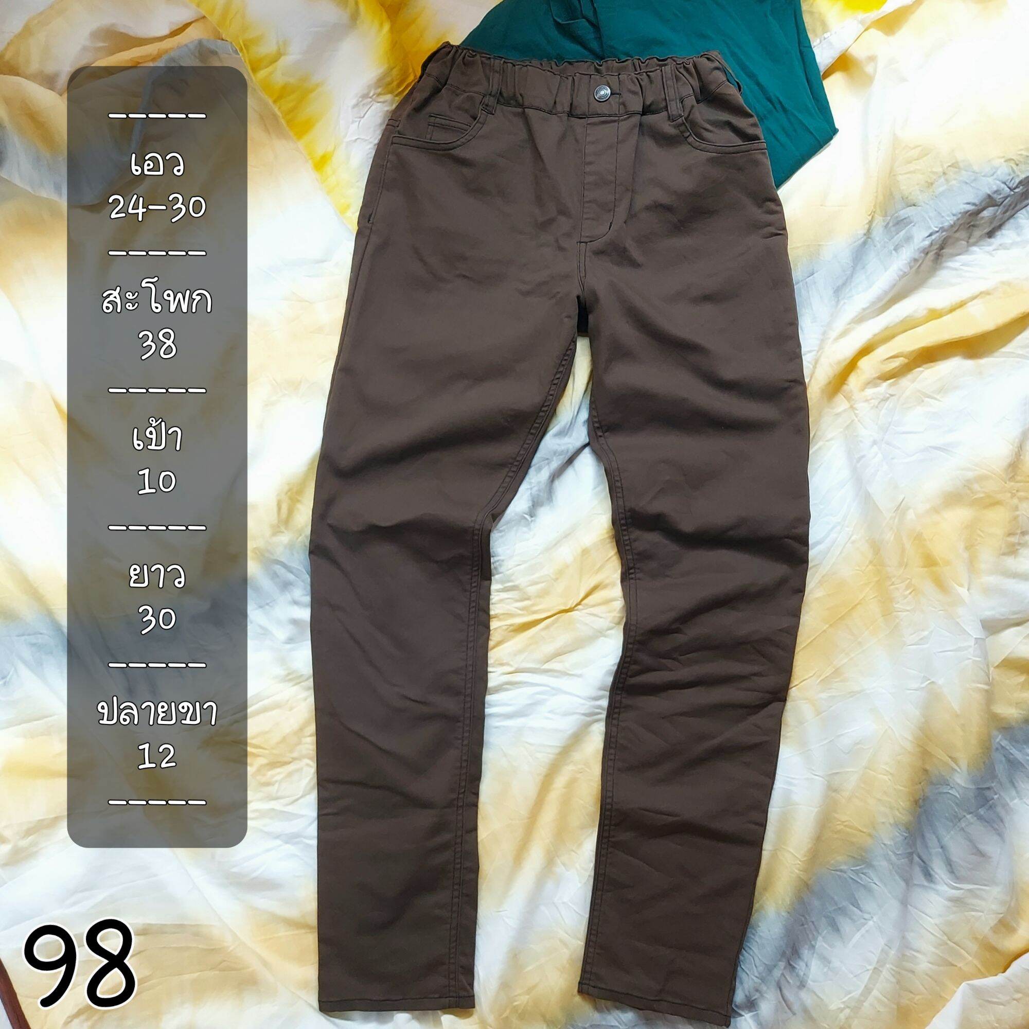 98 : WASK wee aged saucy kid กางเกงขายาว ขอบเอวยางยืด ผ้ายืดสีน้ำตาล ...