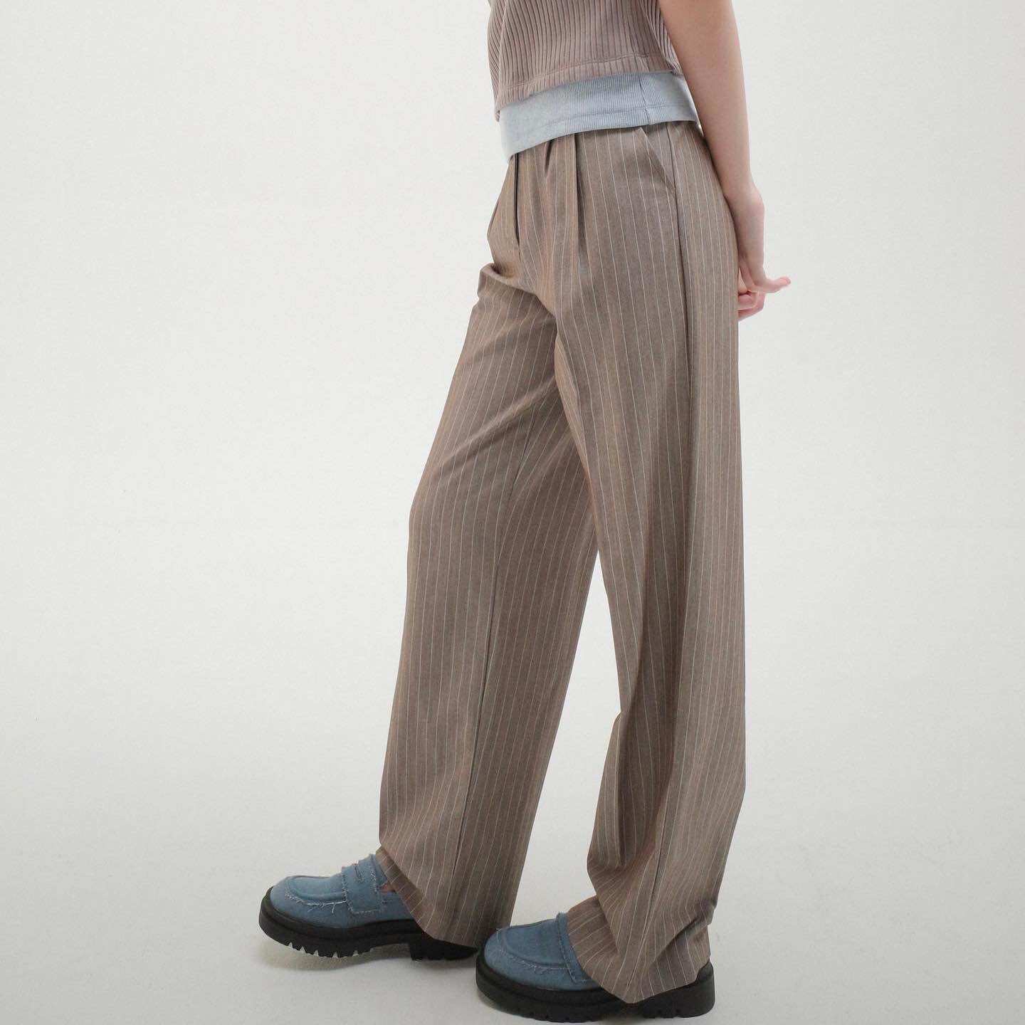 5pm.sun pablo pants กางเกงทรง loose straight ลายทาง ผ้ายับยาก -) - 5pm ...
