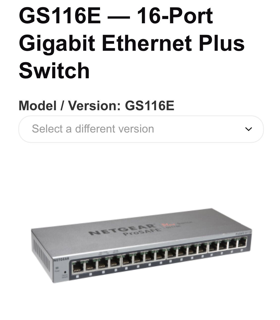 Netgear (GS116E) 16 port Gigabit Ethernet Plus Switch ประกันศูนย์ไทย 2 ...