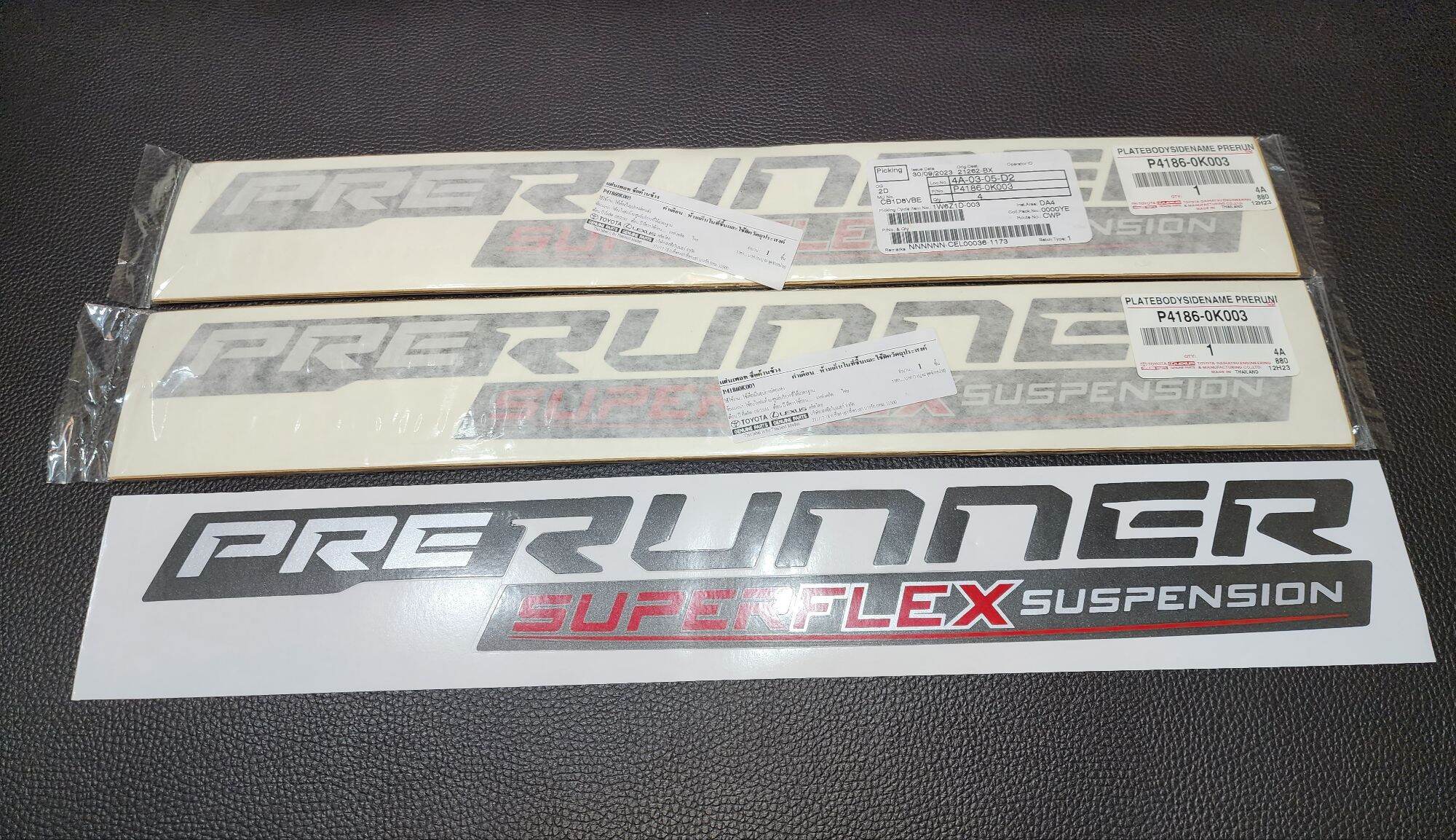 ของแท้ PRERUNNER SUPERFLEX SUSPENSION สติกเกอร์ สีแดง-เทา ติดข้างท้ายรถ ...