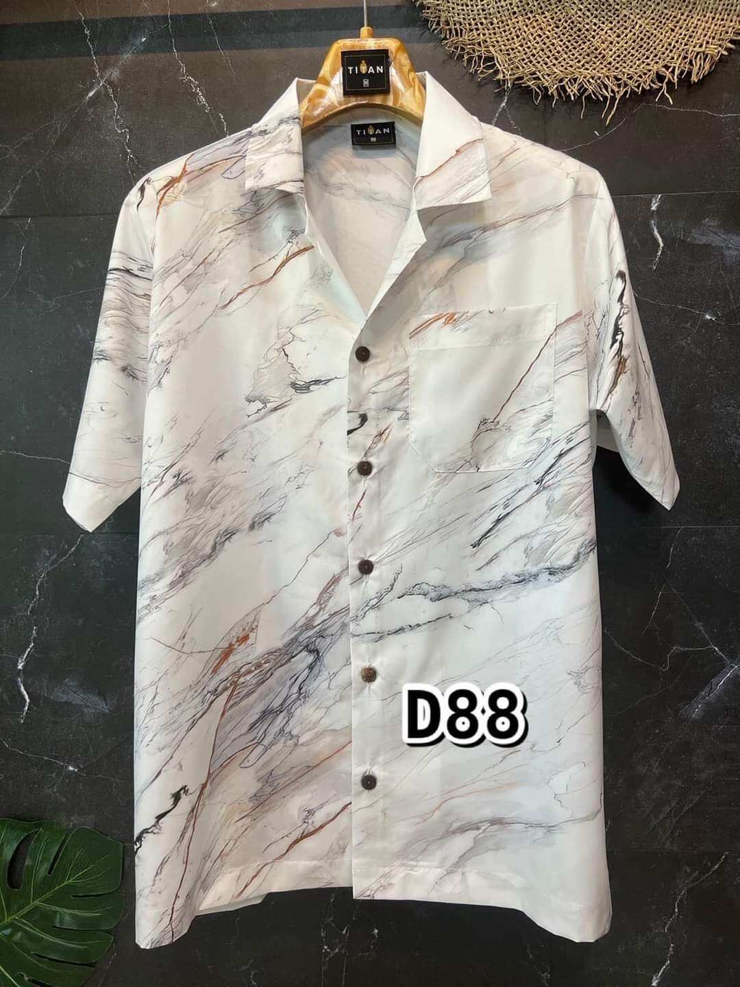 เสื้อฮาวาย ลายหินอ่อน D88 - เสื้อฮาวาย @ya - ThaiPick
