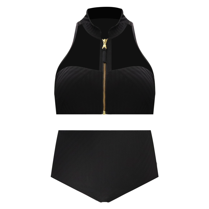 Vandan ชุดว่ายน้ำทูพีชบิกินี่เอวสูงซีทรูเซ็กซี่สำหรับผู้หญิงชุดว่ายน้ำ ...