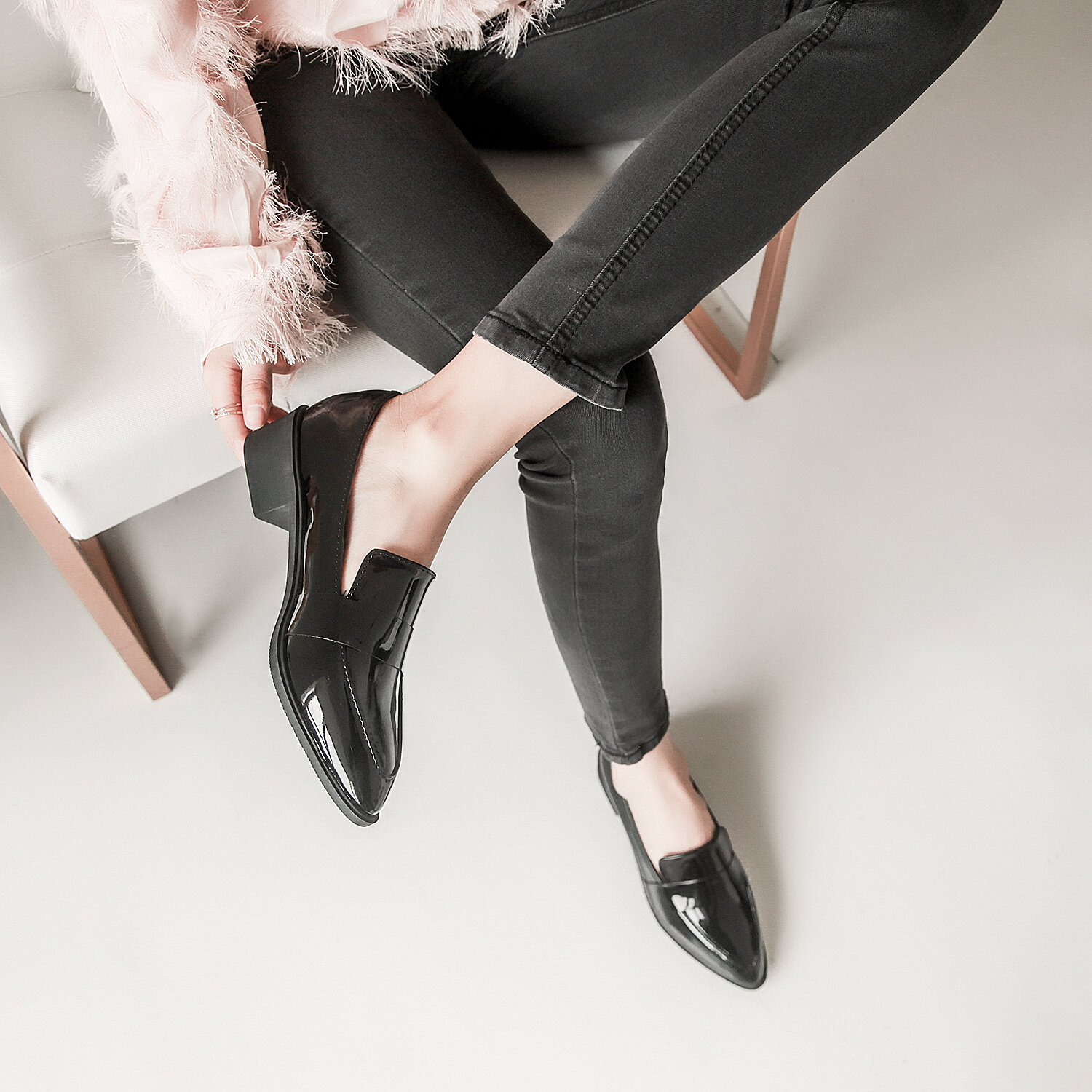 Pointed Shoes Women's Semi-high Heeled Spring 2020 New Style Chunky ...