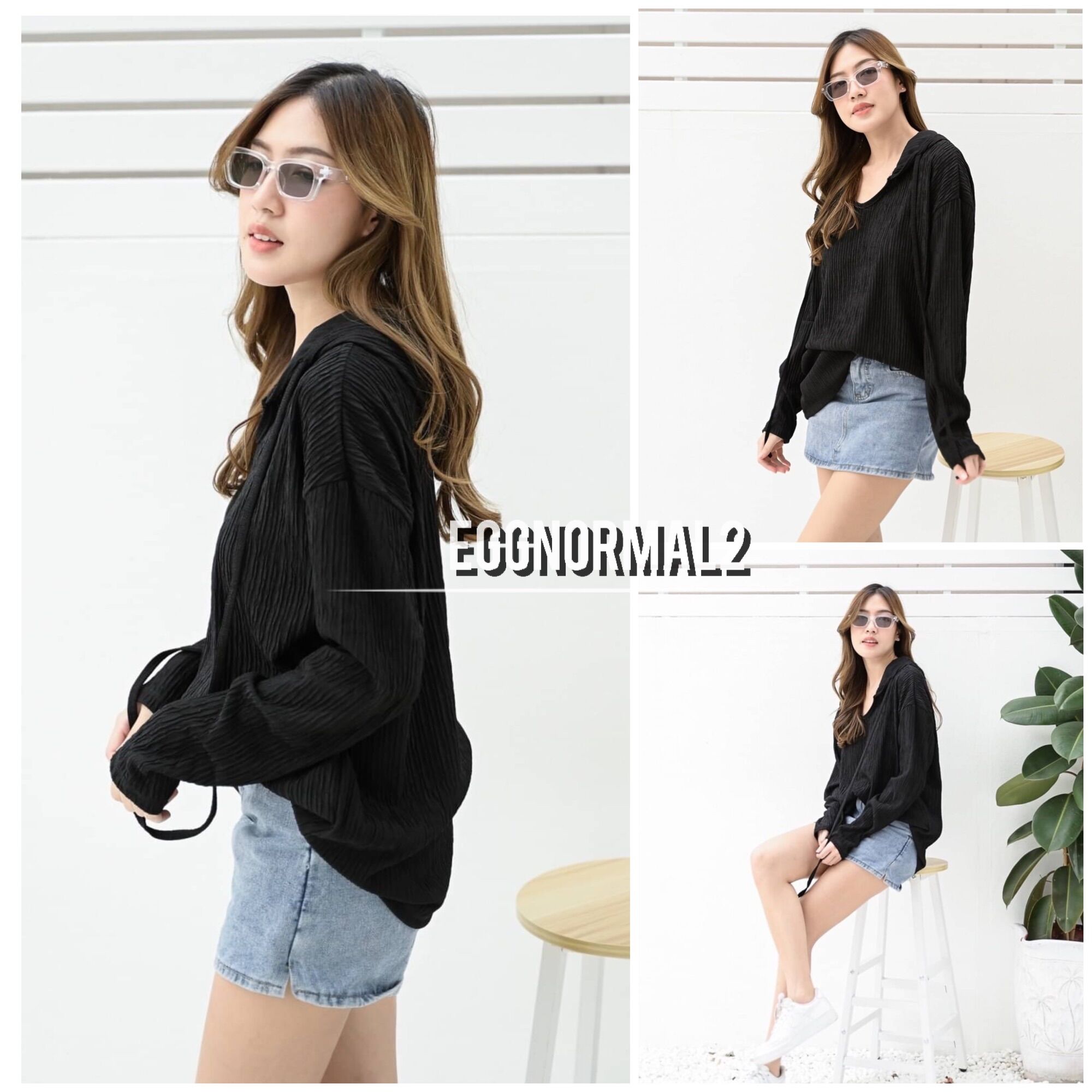 MYTOP Code E96 Hoodie oversized เสื้อฮู้ด ทรงโอเวอร์ไซร้ - KONGKWAN FASHION SHOP. - ThaiPick