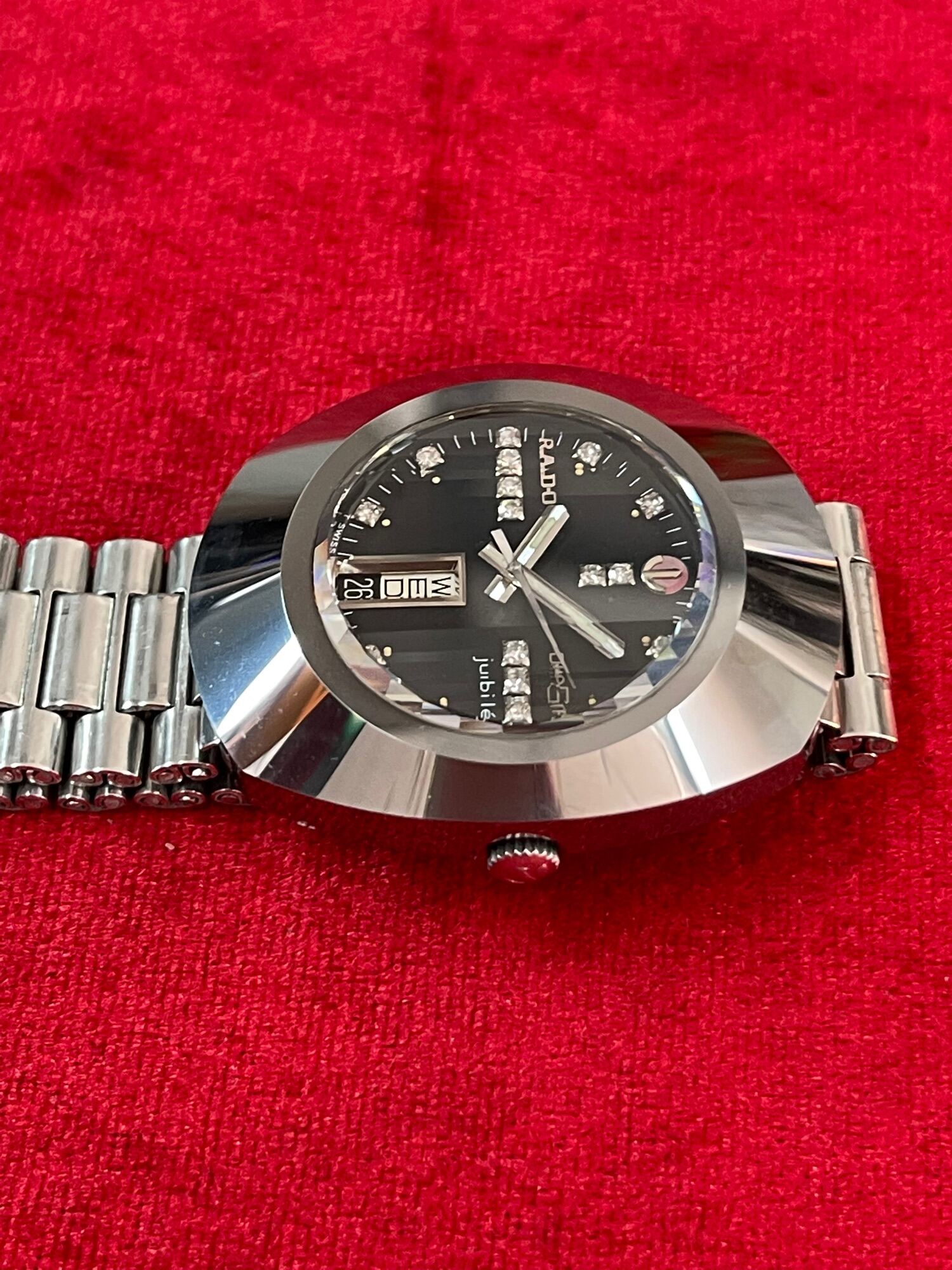 RADO DIASTAR jubile 25 jewels Automatic หน้าปัดเพชรแท้ 18 เม็ด ตัวเรือน 35 มม หนา 13 มม นาฬิกา ...