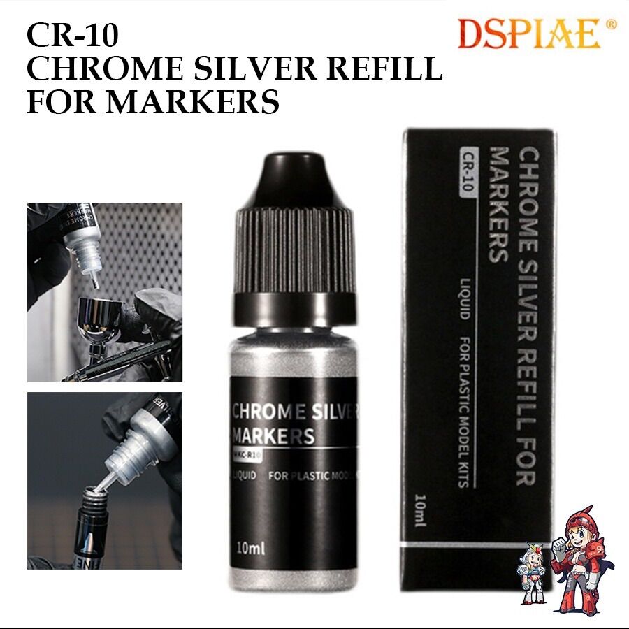 [DSPIAE] CR-10 CHROME SILVER REFILL[ FOR MARKER & AIRBRUSH USE ...