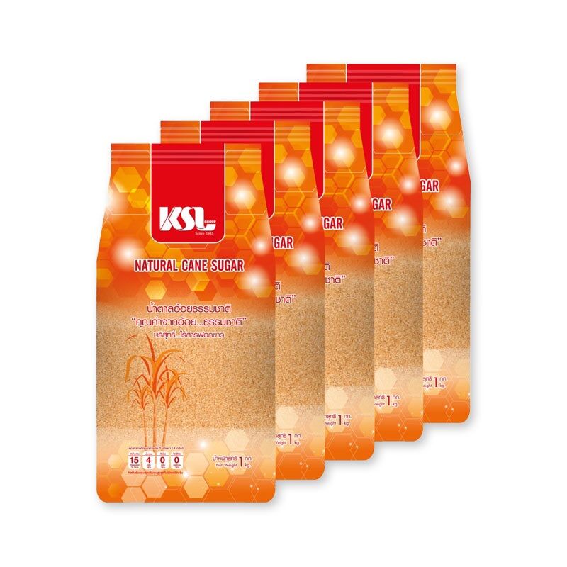 น้ำตาลอ้อยธรรมชาติ ตรา เคเอสแอล KSL NATURAL BROWN SUGAR น้ำหนักสุทธิ 1 ...