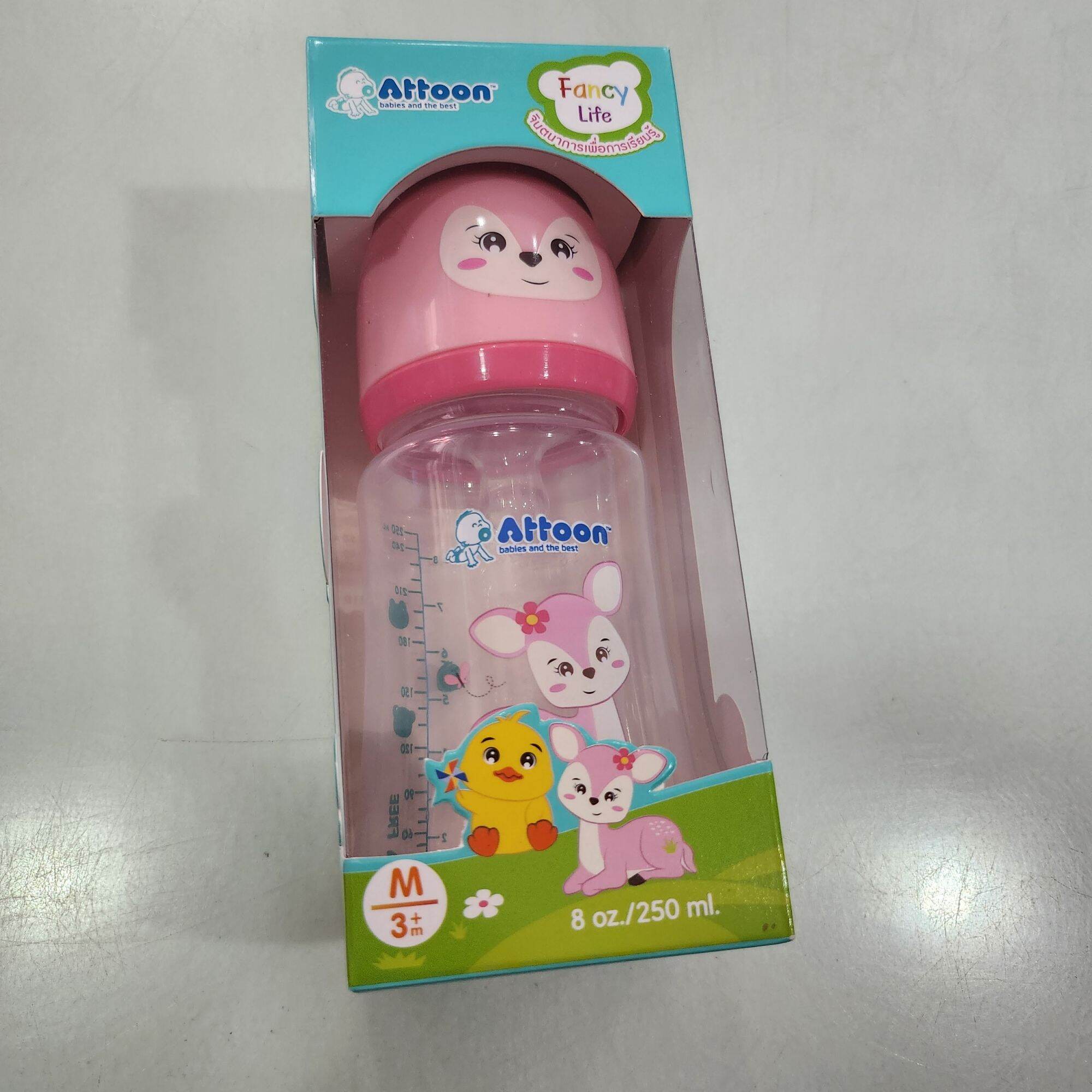 [พร้อมส่ง] Attoon ขวดนม 8 ออนซ์ คอกว้าง รุ่น Fancy Life ขนาด 250 ml | Lazada.co.th