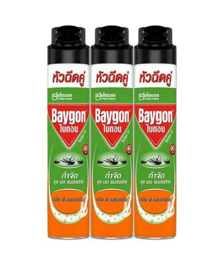 baygon ไบกอน สเปรย์กำจัด ยุง มด แมลงสาบ ขนาด 600 ml. แพ็ค 3 | Lazada.co.th