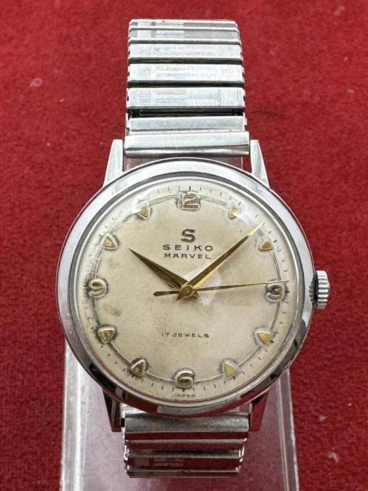 SEIKO MARVEL 17 Jewels ระบบไขลาน ตัสเรือนสแตนเลส นาฬิกาผู้ชาย มือสองของแท้ | Lazada.co.th