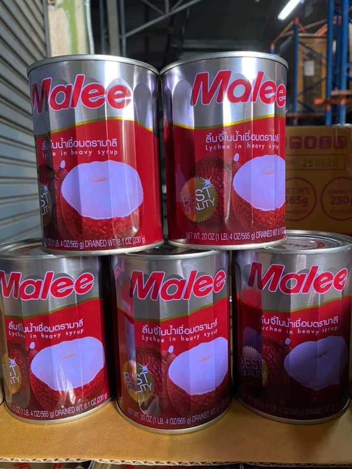 ลิ้นจี่กระป๋องตรามาลี Malee น้ำหนักสุทธิ 565กรัม Lychee-in-heavy-Syrup ...