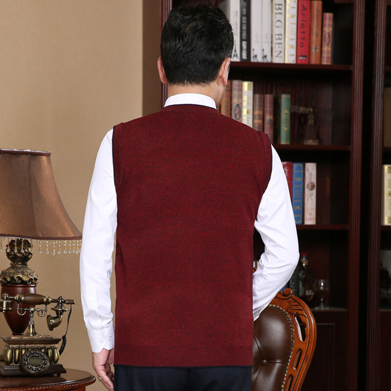 TAO Men's Fashion Collections เสื้อกั๊กไหมพรมแขนกุดผู้ชายเสื้อคาดิแกน ...