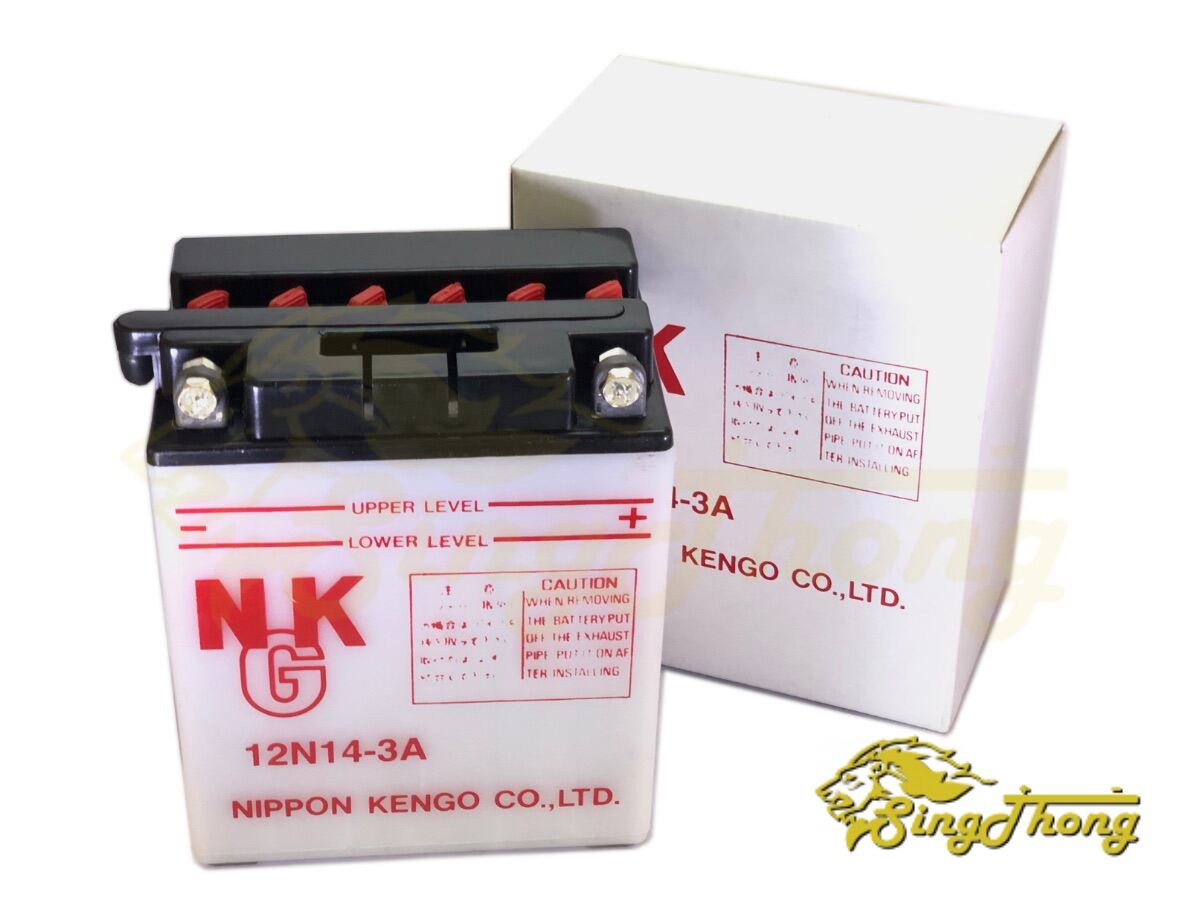 Battery แบตเตอรี่ NGK 12N14-3A (ชนิดแบตน้ำ) - ST Battery - ThaiPick