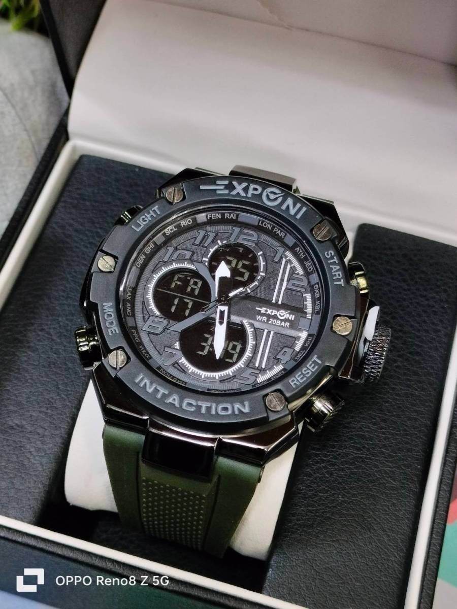 นาฬิกาแบรนด์ Exponi Watch แบรนด์แท้ 100% หน้าจอแสดงสองระบบ สินค้ากันน้ำ ...