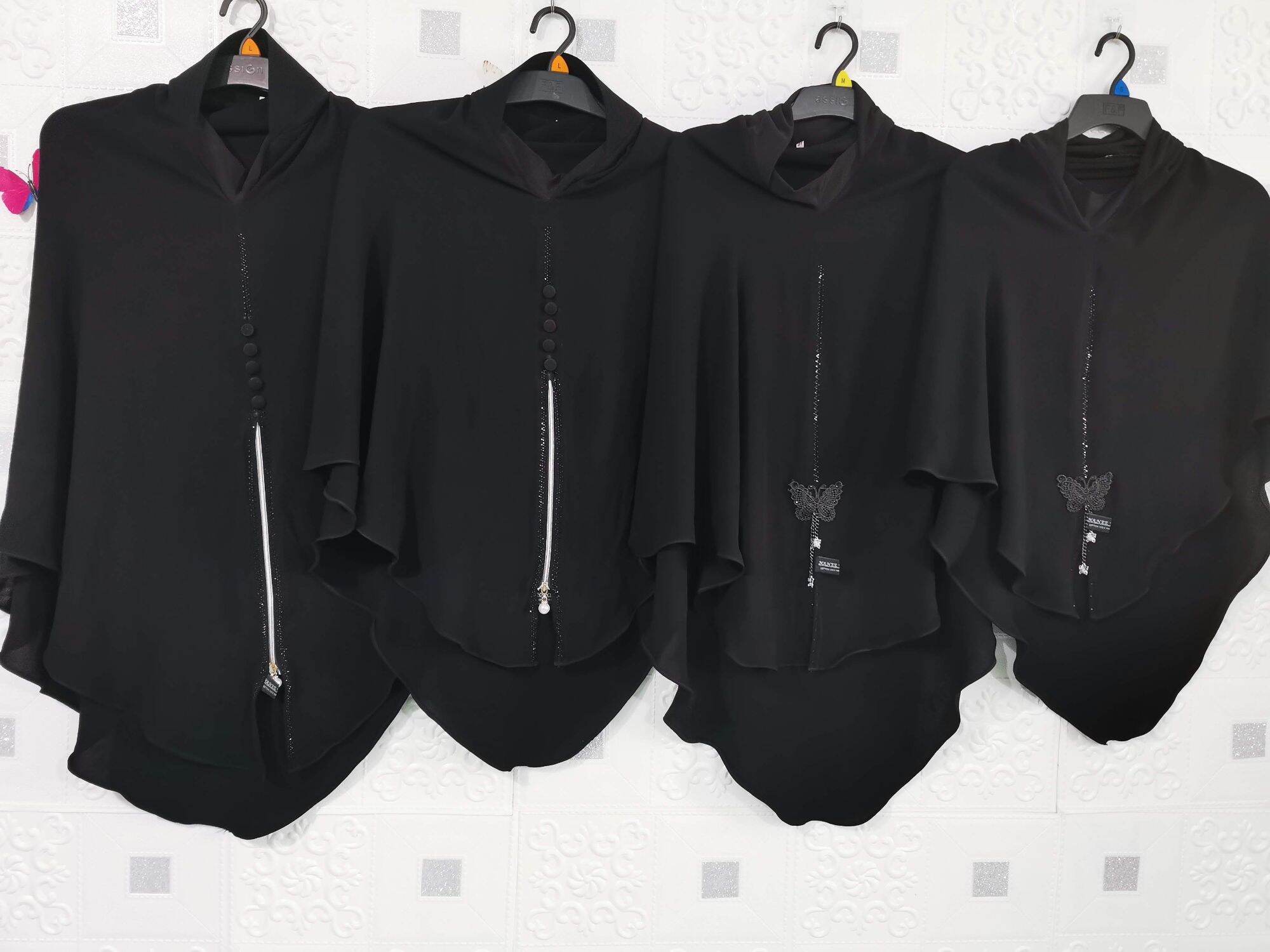 ฮีญาบผ้าอาบาย่า หน้านิ่มทรงไข่ ลายด้านหน้า แบรนด์nanee - Na nee - ThaiPick