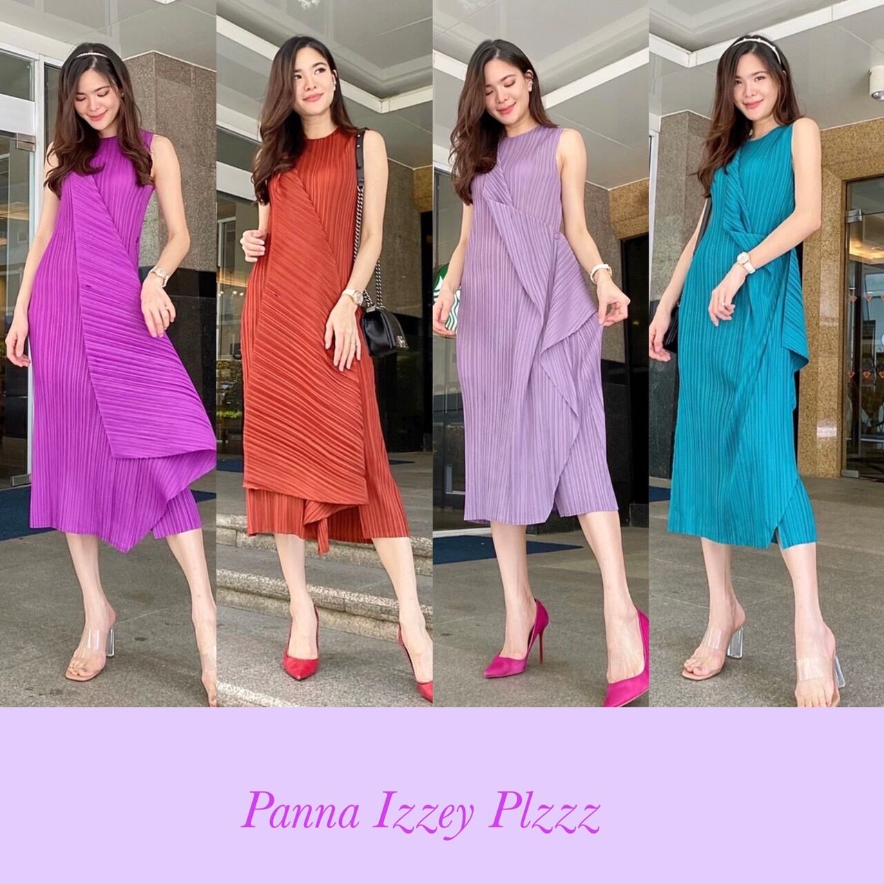 Panna Izzey Plzzzz เดรสพลีทตัวยาว อัดพลีท 100% งานเกาหลีแท้ ...