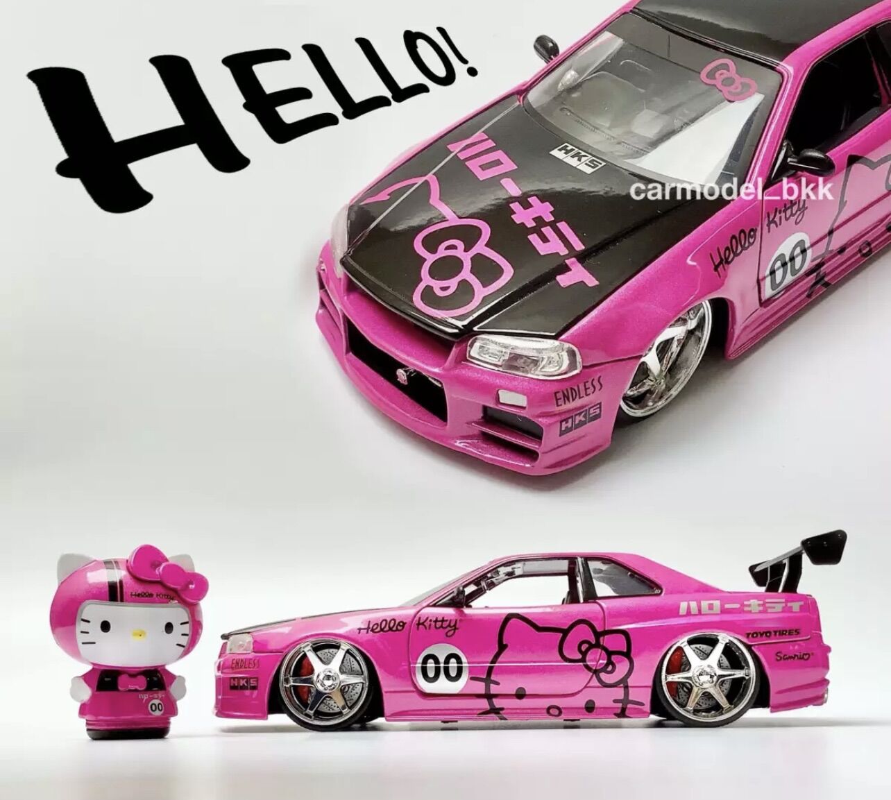 1:24 Hello Kitty & 2002 Nissan Skyline GT-R (BNR34) (Hello Kitty) [JADA ...