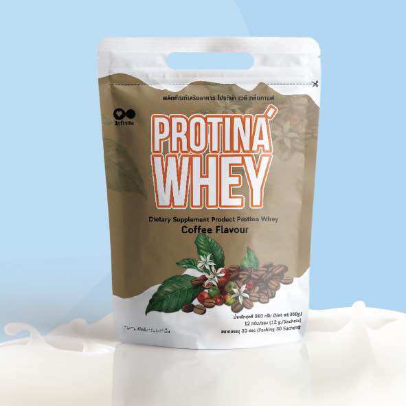 Protina Whey ผลิตภัณฑ์เสริมอาหาร โปรติน่า เวย์ ☕️กลิ่นกาแฟ☕️ขนาด 30 ซอง ...