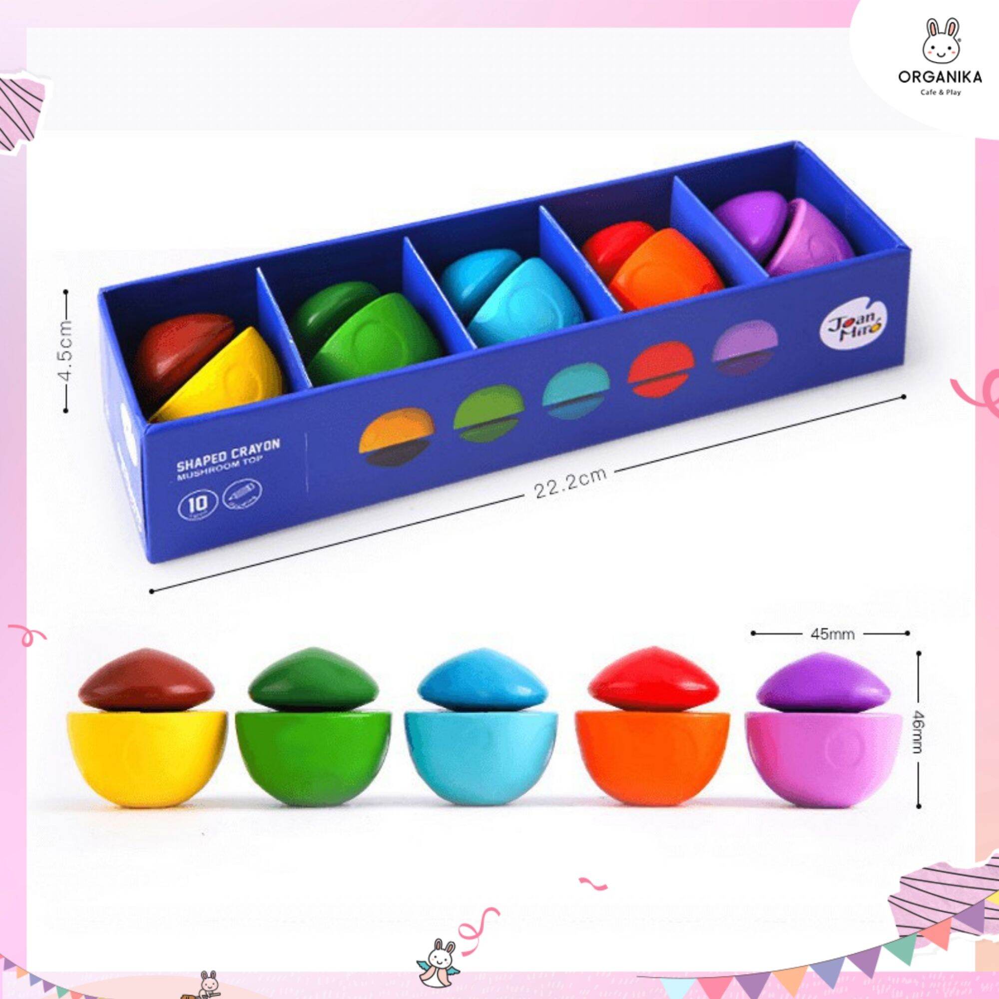 ดินสอสีเทียนทรงเห็ด 10 ชิ้น 10 สี– Shaped Crayons-Mushroom Top 10 ...