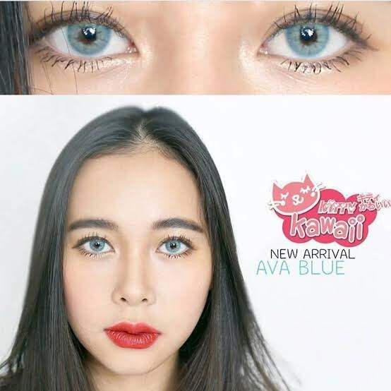 คอนแทคเลนส์ รุ่น mini Ava ยี่ห้อ Kitty Kawaii สายฝอ สีฟ้า มีค่าสายตา - ICE Big eye Contact lens ...
