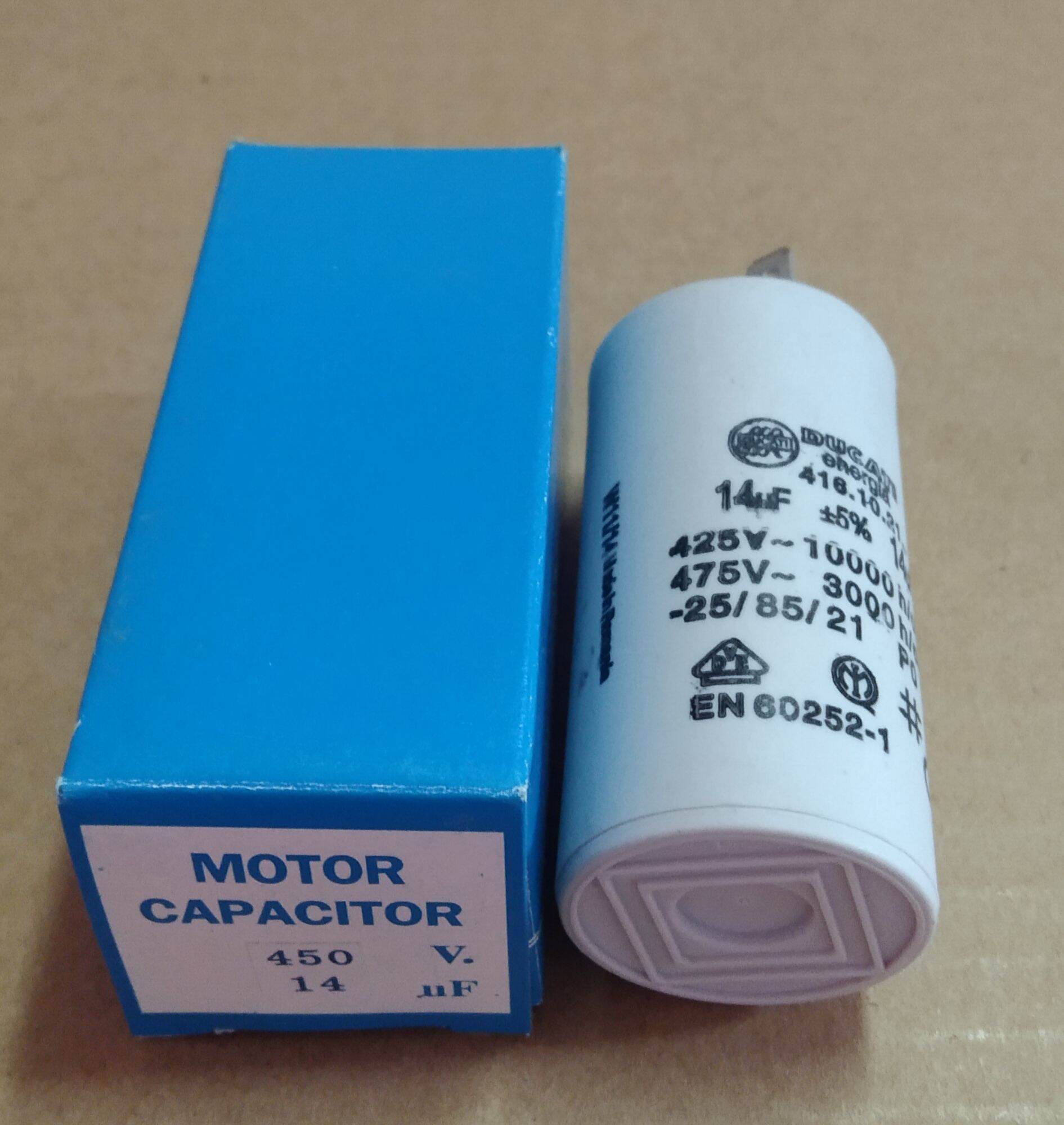 คาปาซิเตอร์ Motor Capacitor 14uf =5% 425-475V คาปาซิเตอร์แบบขาเสียบ ...